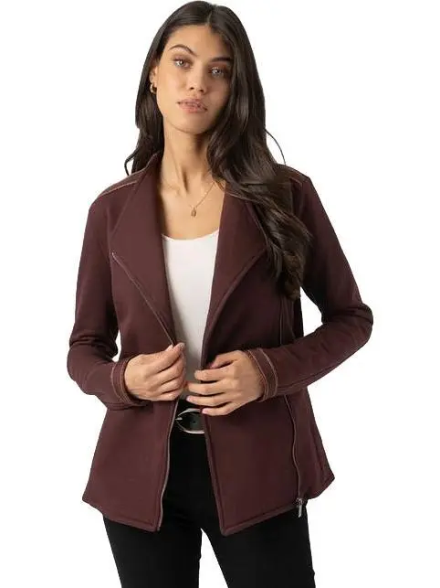 SAINT + SOFIA Organic Cotton Biker Jacket - Maroon