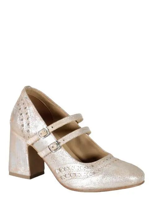 DIBA TRUE Jet Liner Leather Mary Jane Heel - Silver