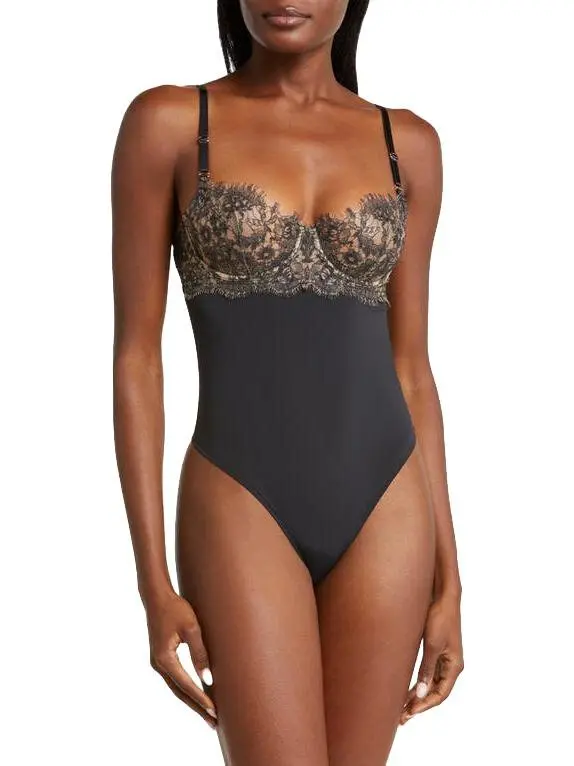 SKARLETT BLUE Entice Lace Cup Underwire Teddy - Black/nylon