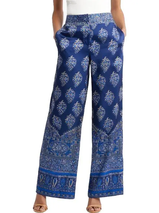 Kobi Halperin Printed Wide-leg Pants - Indigo Multi