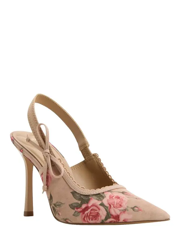 Aldo Pointed-toe Slingback Pumps - Beige Combo