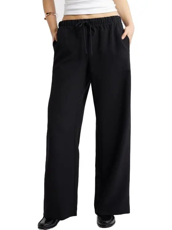 OPEN EDIT Icon Pull-on Wide Leg Pants - Black