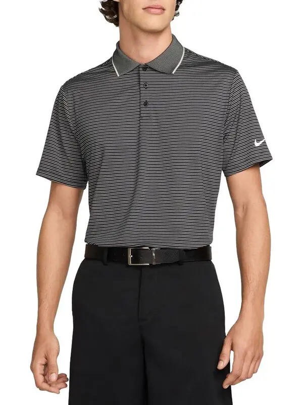 Nike Tour Dri-fit Stripe Golf Polo - Black/white