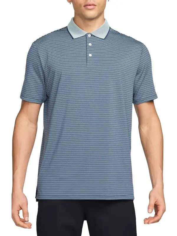 Nike Tour Dri-fit Stripe Golf Polo - Midnight Navy/pale Ivory