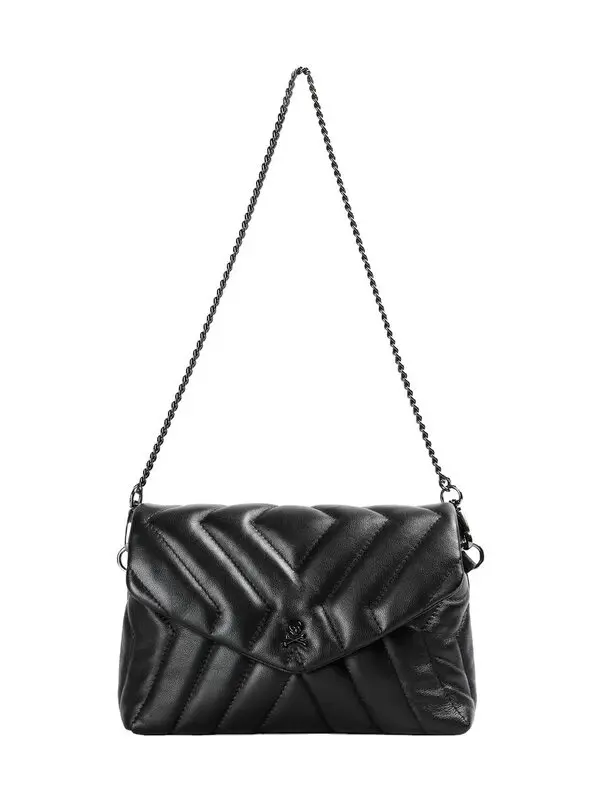 SCALPERS Quilted Leather Mini Bag - Black