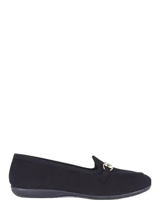 MENINA STEP Royal Suede Buckle Slipper - Black