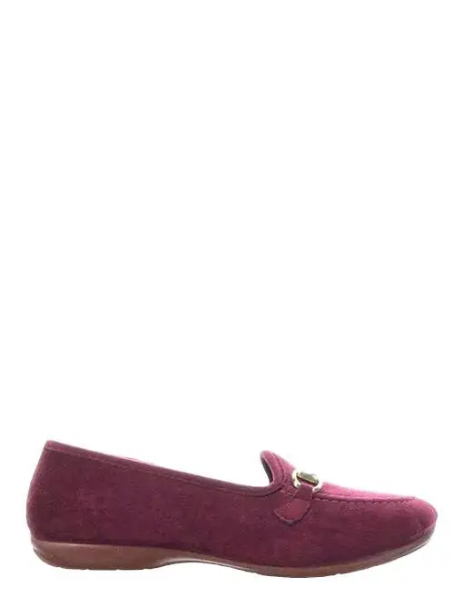 MENINA STEP Royal Suede Buckle Slipper - Burgundy