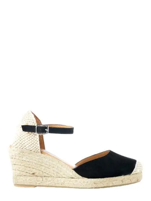 MENINA STEP Jimena Espadrille Wedge - Black