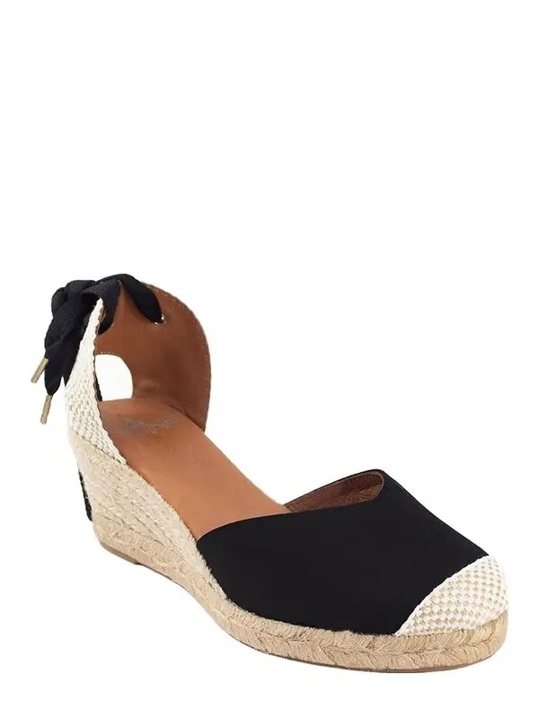 MENINA STEP Jimena Medium Lace Espadrille - Black