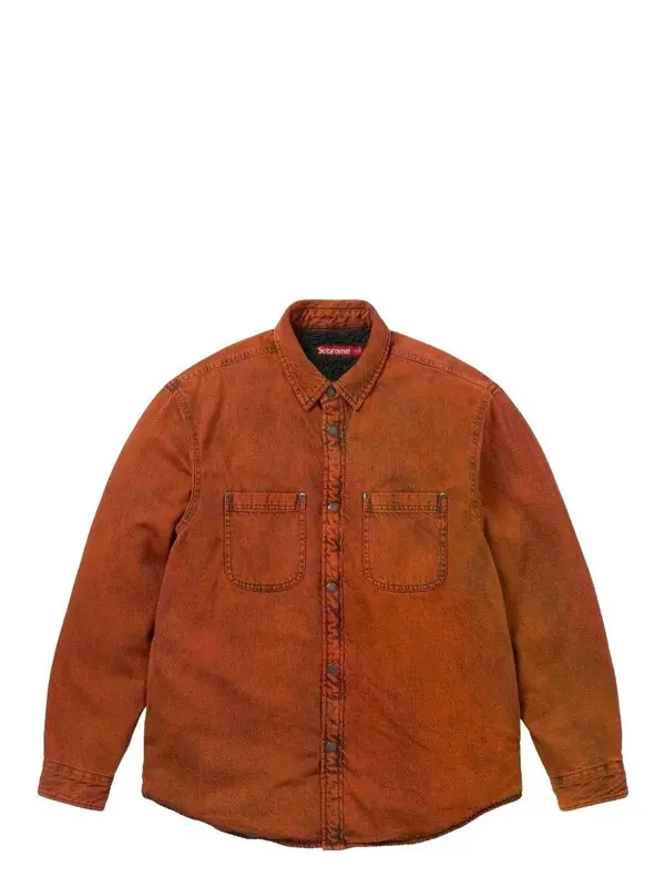 Supreme Shearling Lined Denim Shirt - Orange