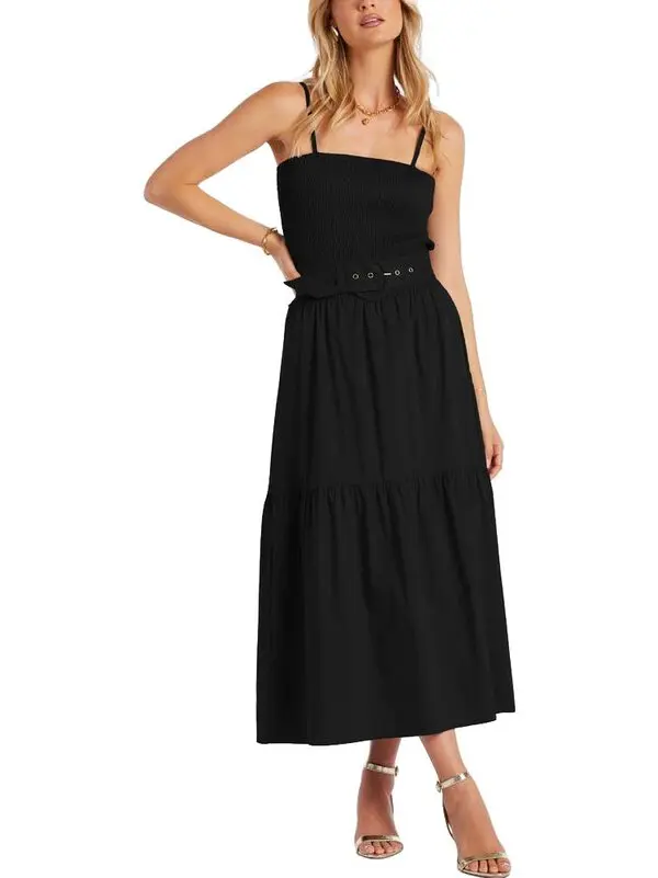 BISHOP + YOUNG Stella Smock Tiered Dress - Black