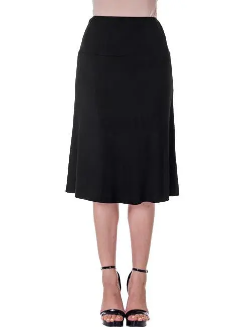 24SEVEN COMFORT APPAREL A-line Knee Length Skirt - Black