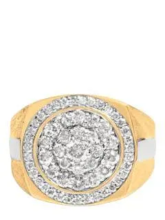 HAUS OF BRILLIANCE 10k Gold 1 1/2cttw Diamond Signet Ring - Yellow