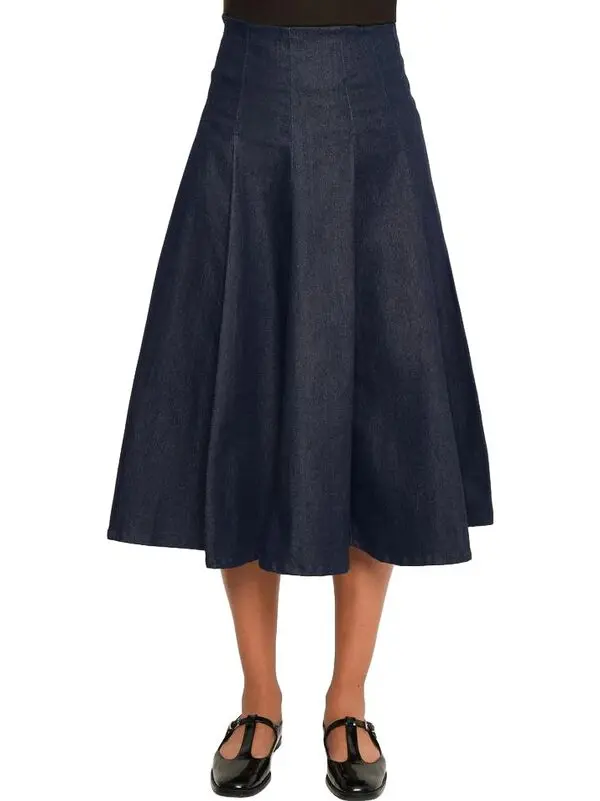 THE LULO PROJECT A-line Denim Skirt - Navy
