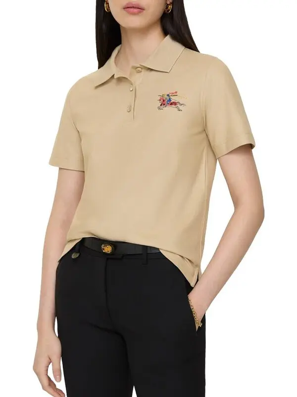 Burberry Ekd Cotton Polo Shirt - Limestone Beige