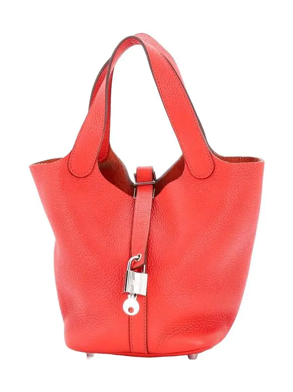 Hermès Picotin Lock Bag Clemence Pm - Rouge Pivoine