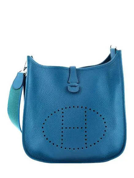 Hermès Evelyne Iii Clemence Pm Shoulder Bag - Blue