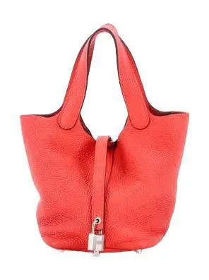Hermès Picotin Lock Bag Clemence Pm - Red