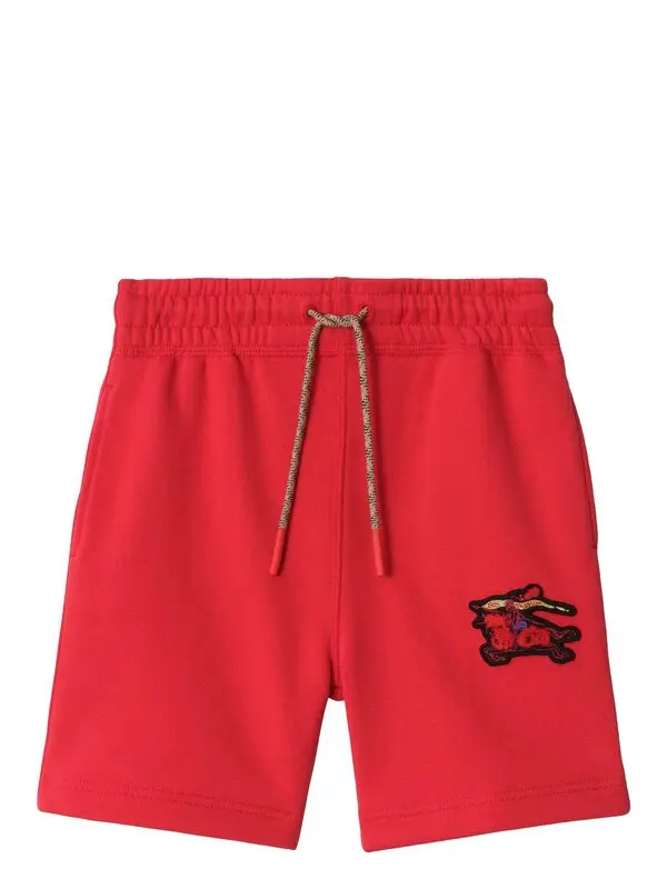 Burberry Ekd Cotton Shorts - Crayon Red
