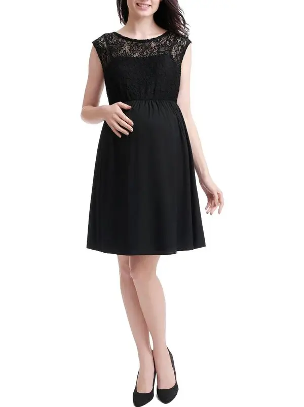 KIMI + KAI Genevieve Lace Maternity Dress - Black
