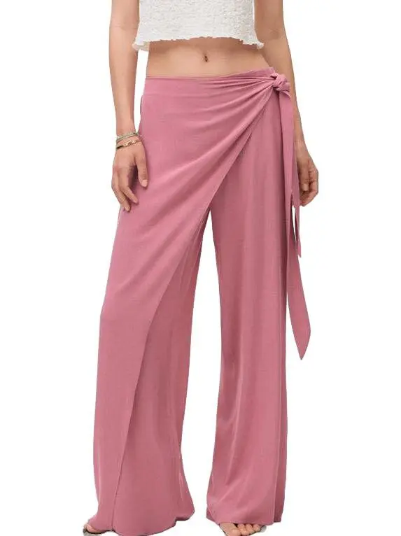 Mango Tie Waist Sarong Pants - Pink