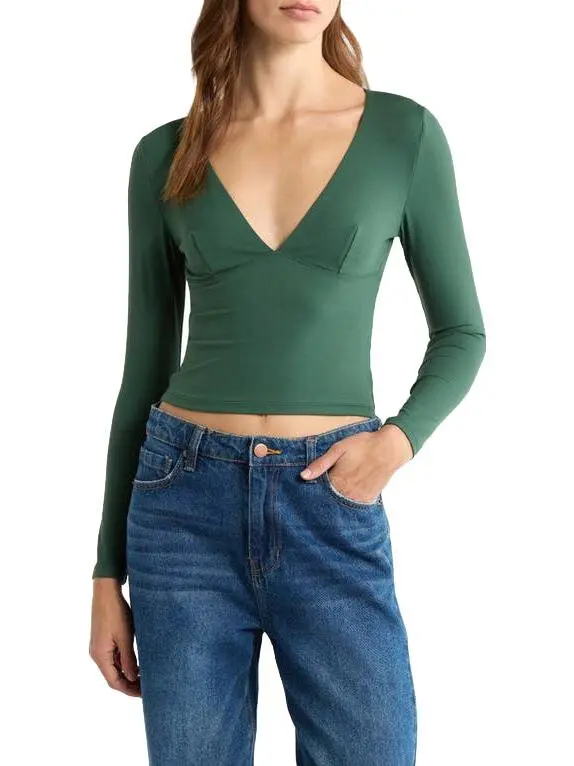PACSUN Gianna V-neck Top - Green
