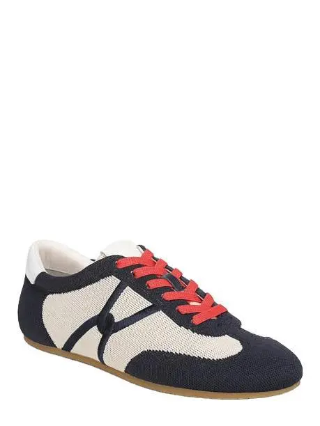 Veronica Beard Riviera Knit Sneakers - Navy/ecru
