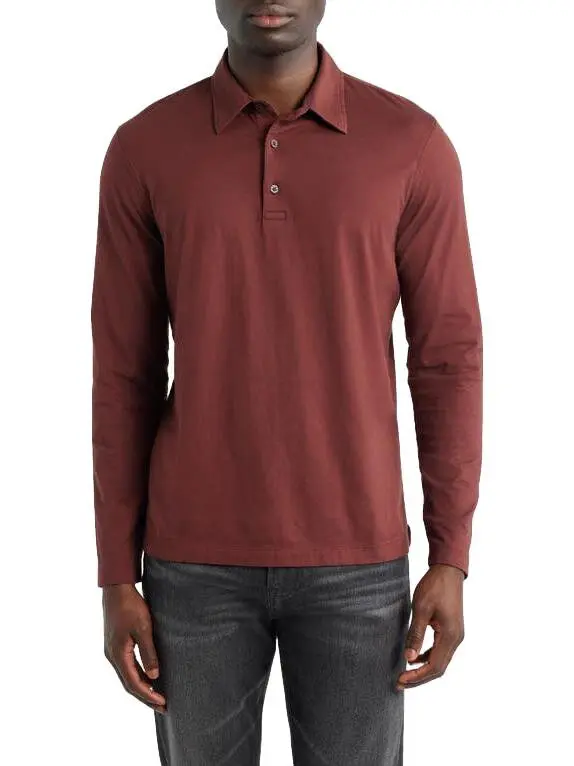 Ag Bryce Long Sleeve Polo - Cranberry