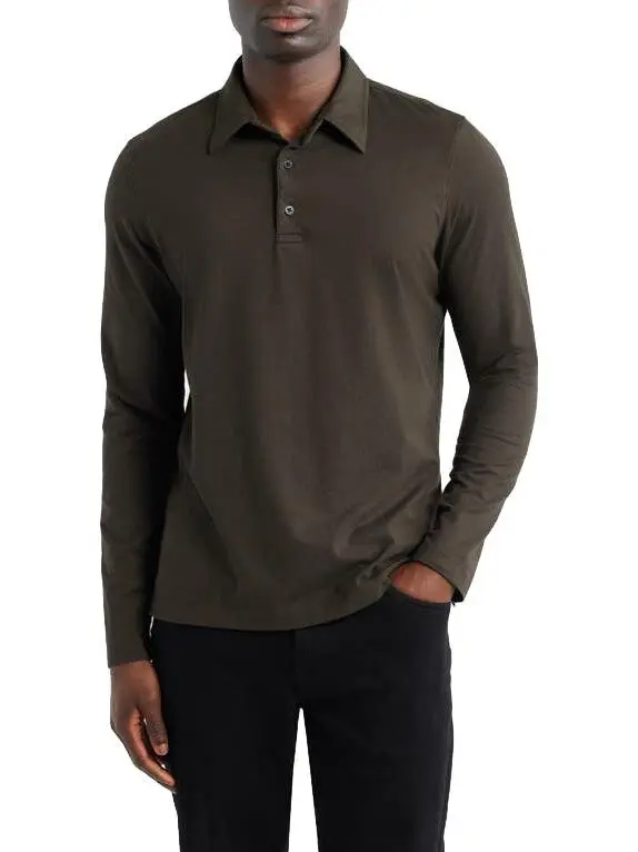 Ag Bryce Long Sleeve Polo - Dark Ash