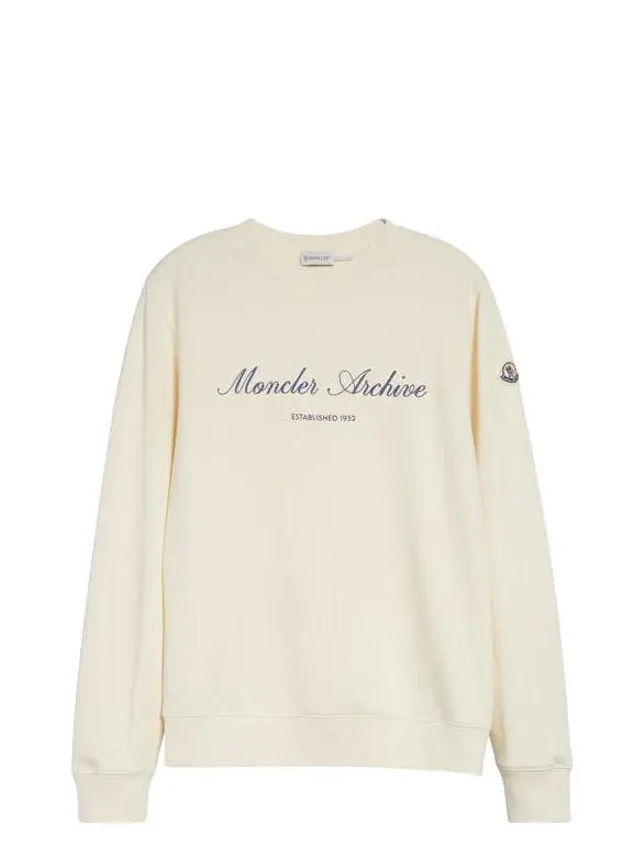 Moncler Cotton-blend Crewneck Sweatshirt - Ivory