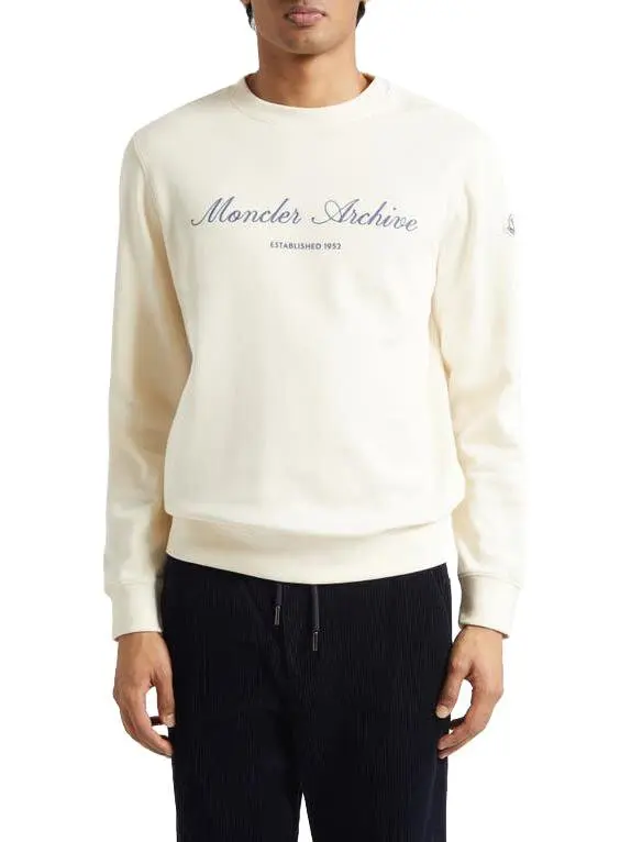 Moncler Cotton-blend Crewneck Sweatshirt - Ivory