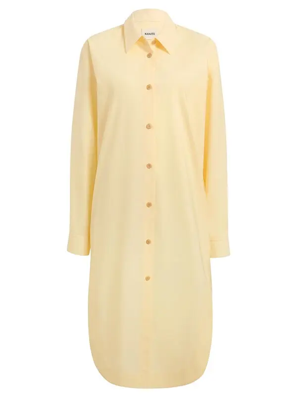 Khaite Gloria Shirt Dress - Pale Yellow