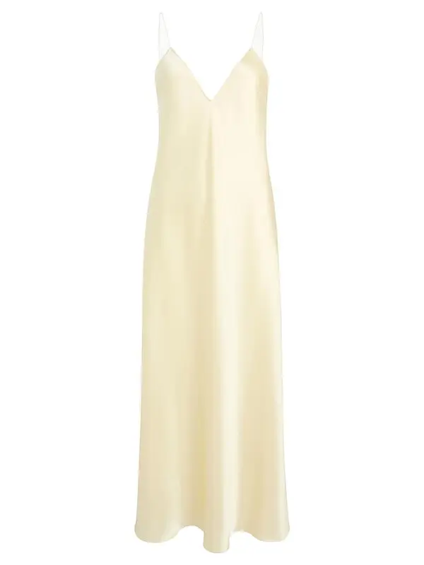 Khaite Taja Slip Dress - Pale Yellow