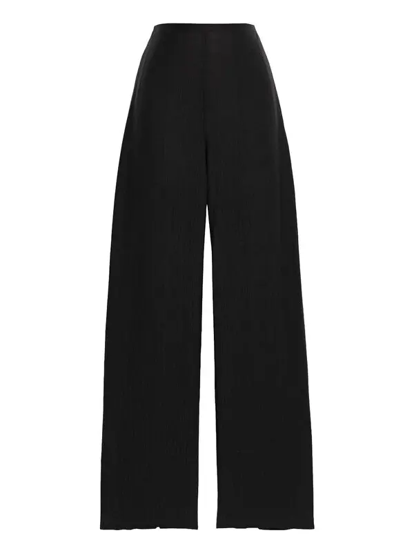 Theory Lyocell-blend Crepon Straight-leg Pants - Black