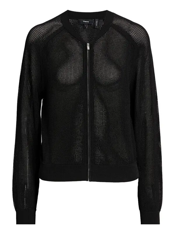Theory Pointelle-knit Jacket - Black