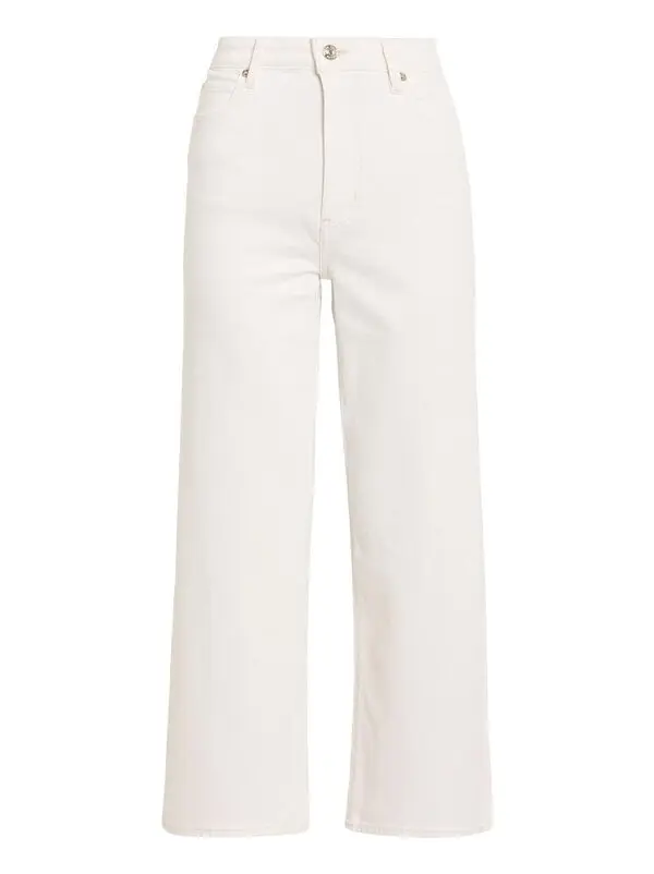 FRAME Cropped Wide-leg High-rise Jeans - Ivory