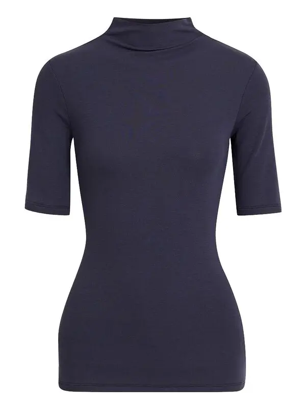 Theory Stretch-jersey Turtleneck Top - Midnight Blue