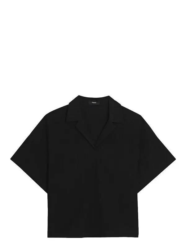 Theory Crinkled Lyocell-blend Shirt - Black