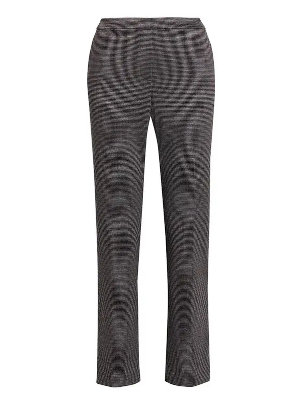 Theory Treeca Houndstooth Cady Slim-leg Pants - Burgundy