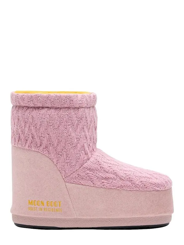Moon Boot X Guest In Residence Icon Low No Lace Knit Boots - Rose