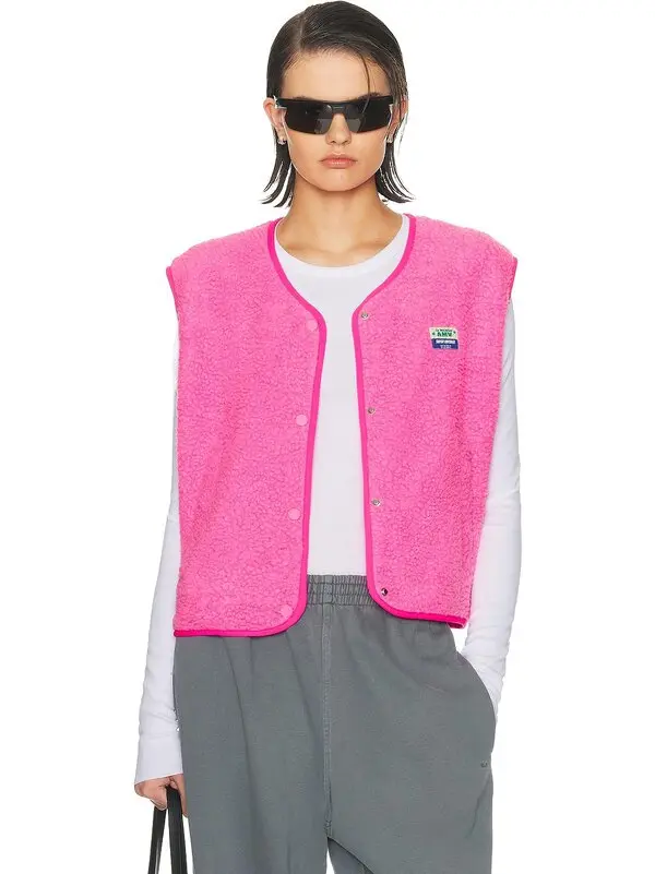 American Vintage Hoktown Fleece Vest - Pink Acid Chine