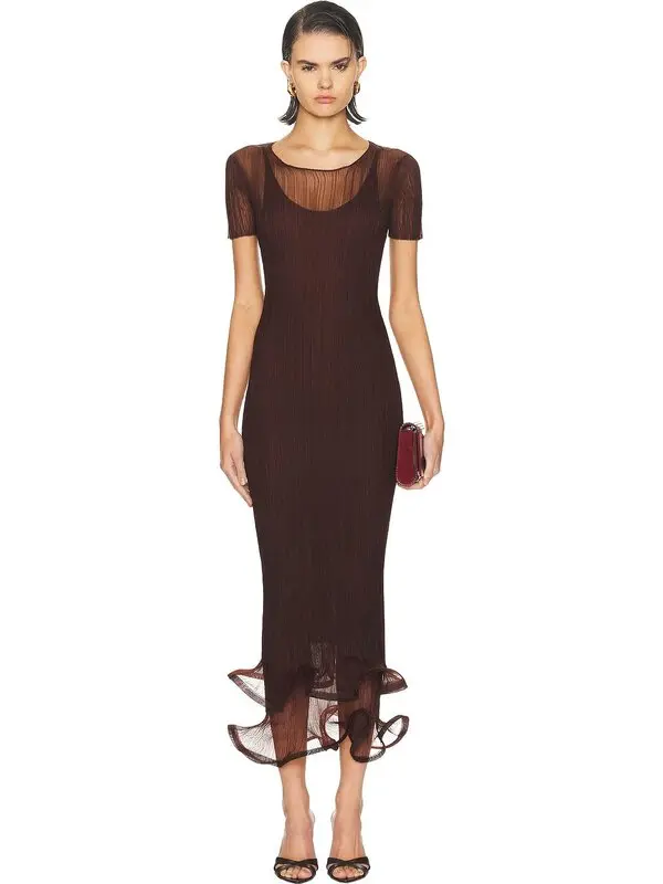 Simkhai Selena Midi Dress - Mahagony