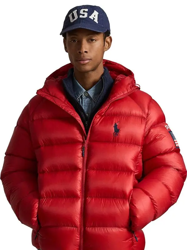 Ralph Lauren The Hawthorne Flag Down Jacket - Rl 2000 Red