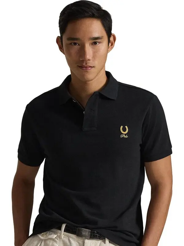 Ralph Lauren Custom Slim Fit Horseshoe Polo Shirt - Polo Black