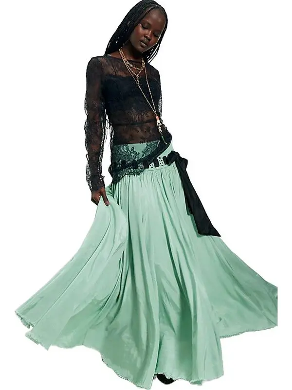 Free People Harlow Maxi Skirt - Mint