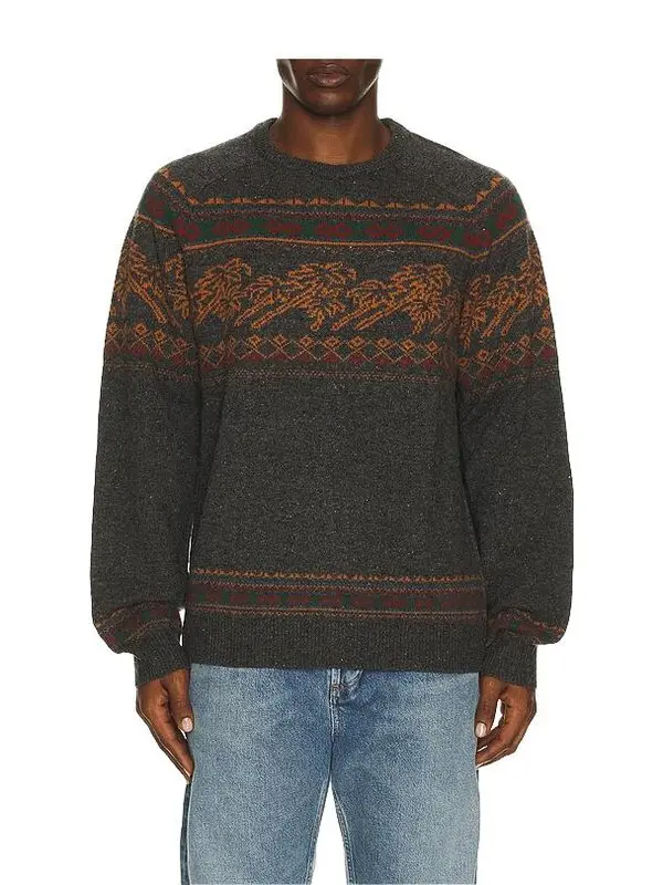 Faherty Brand Donegal Crew Neck Sweater - Charcoal Coast Fairisle