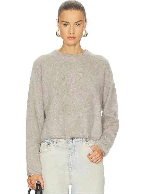 Soft Goat Brushed Crewneck Sweater - Greige
