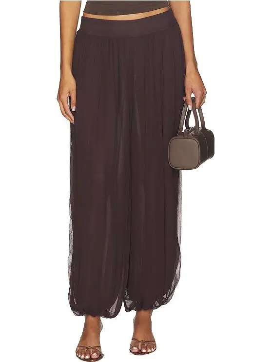 LOVERS AND FRIENDS X Christina Elezaj Cordelia Pant - Chocolate Brown