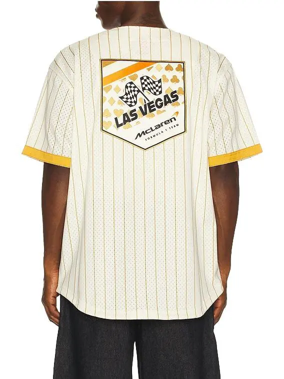 Mitchell & Ness X Mclaren Formula 1 Mesh Button Front Jersey - Cream