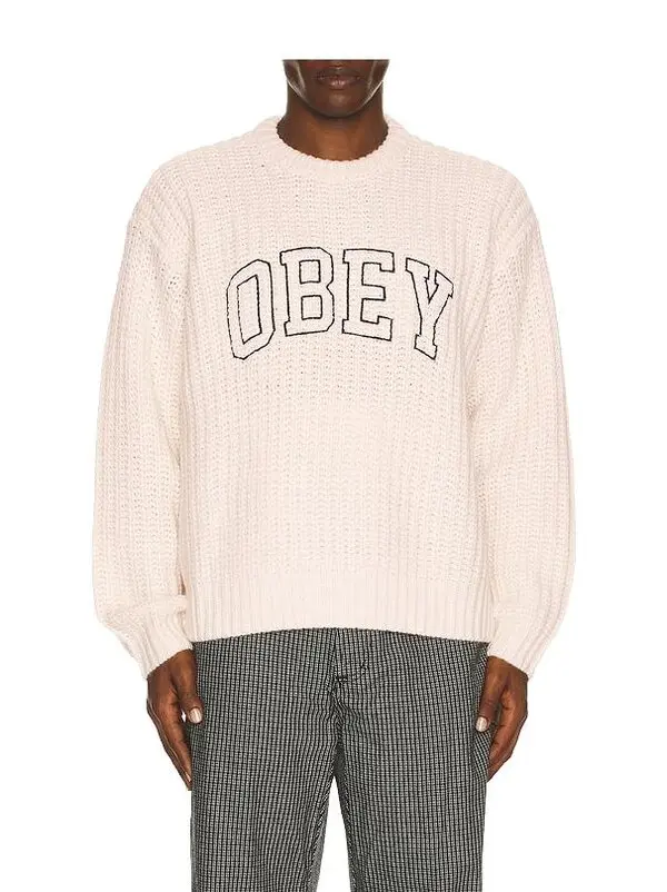 Obey Collegiate Sweater - Whisper White Multi
